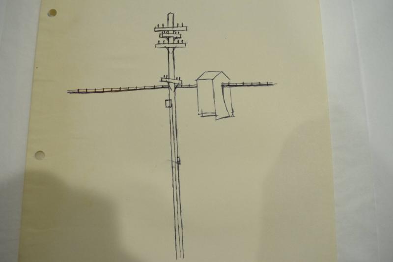 Telephone pole with repair tent on wire – Works – University Museums ...